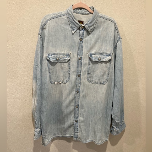 Diesel | Jackets & Coats | Diesel Mens Large Light Blue White Washed ...